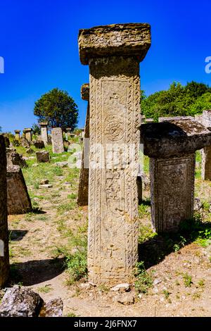 Ancient Rajac cemetary near Rajac village famous stone wine cellars in ...