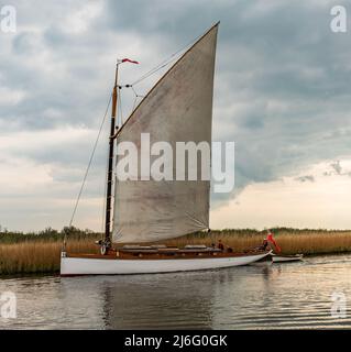 Horning, Norfolk, UK – 01 May 2022. The Norfolk pleasure wherry “Norada ...