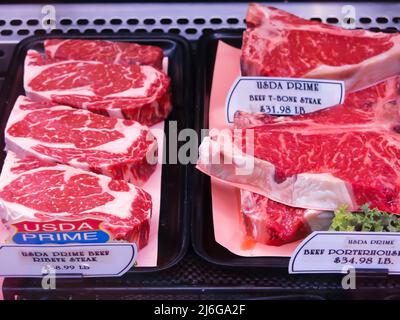 Beef Cuts on Display for Sale Stock Photo - Alamy