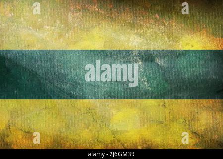 official flag of Isabela untied states of America at cloudy sky ...