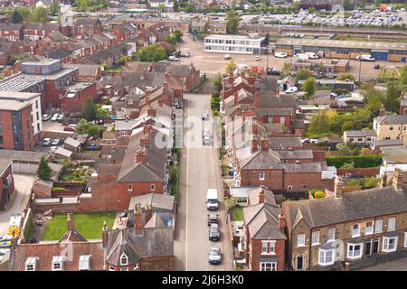 aerial view of the Lincolnshire town of Boston, UK Stock Photo - Alamy