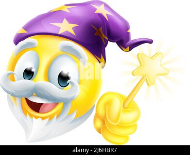 Wizard Emoticon Face Emoji Cartoon Icon Stock Vector Image & Art - Alamy