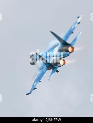 Ukrainian Air Force SU27 Flanker displaying at RIAT 2019 Stock Photo ...