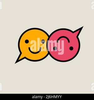 Two comments with logo smiles. Communication icon Stock Vector Image ...