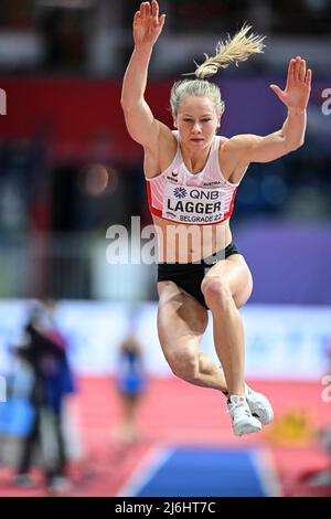 Sarah Lagger participating in the Belgrade 2022 World Indoor ...