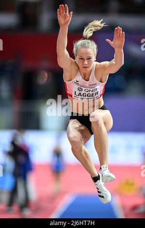 Sarah Lagger participating in the Belgrade 2022 World Indoor ...