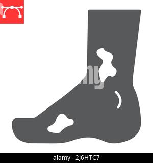Diabetic foot, ulcer and disease, diabetic foot vector icon, vector ...