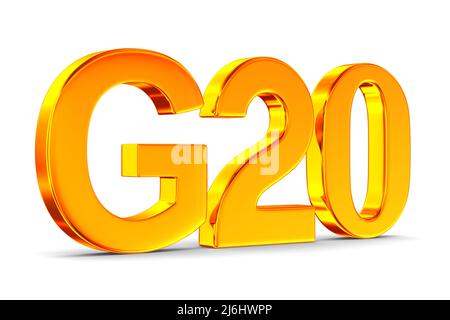 Summit G20 concept with globe, 3D rendering isolated on white ...