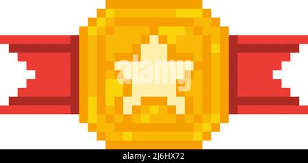 Pixel art medal icon for 8bit game on white background Stock Vector ...