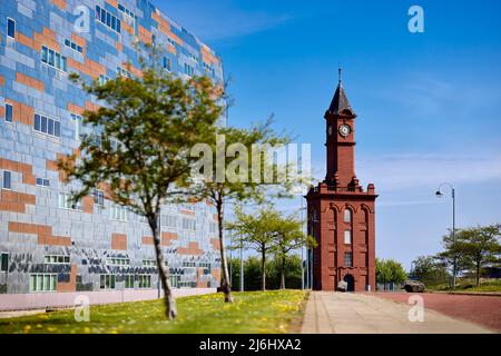 Clock tower at Middlehaven Middlesbrough Stock Photo - Alamy