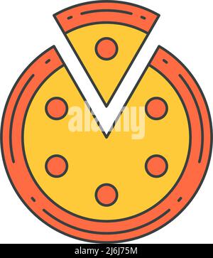 Circle pizza with cutted triangle slice top view pop art groovy t shirt ...