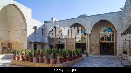 courtyard of the Madrasa al-Zahiriyya was built by the Ayyubid sultan ...