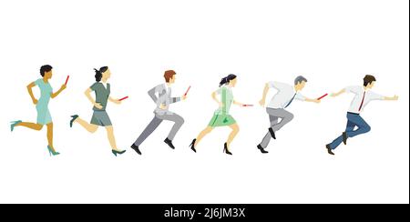relay race in team, isolated iillustration Stock Vector Image & Art - Alamy