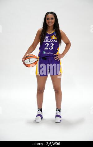 Los Angeles Sparks guard Lexi Gordon (23) poses during media day ...