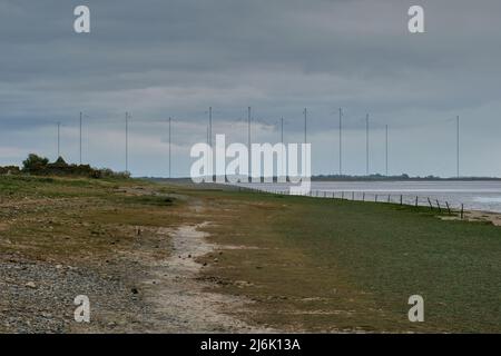Radio Masts at Anthorn Radio Station, Anthorn, Cumbria, England, UK ...