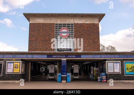 London: Northfields underground station, Piccadilly line station in ...