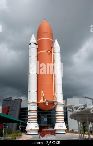 The solid and liquid rocket boosters from the space shuttle Atlantis ...