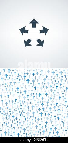 Spreading outward arrows icon. Distribution arrows. Stock vector ...