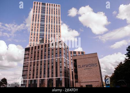 London- April 2022: Clayworks residential apartment buildings in North ...