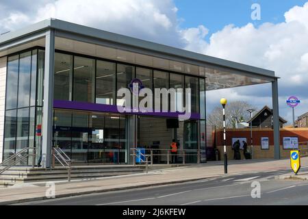 London- TFL Rail Acton Main Line railway station on the new Elizabeth ...