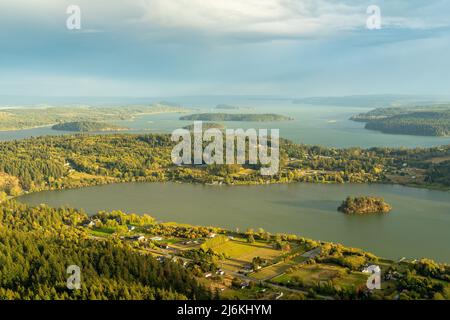 Amazing View from the Top to Mount Erie Stock Photo - Alamy