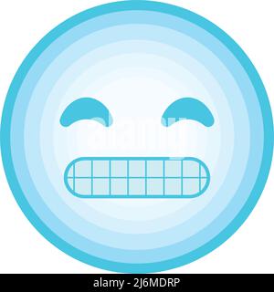 Emoji cold blue face clipart set. Cold emoji character clip art with ...