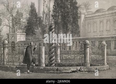 Turkey, Constantinople. Column called "Serpentine", in At Meidan Square ...