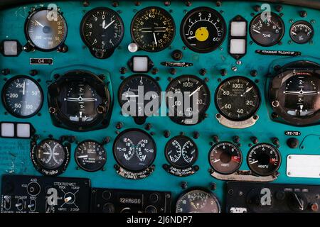 Toggle switches old soviet helicopter mi2 many text on Russian language ...