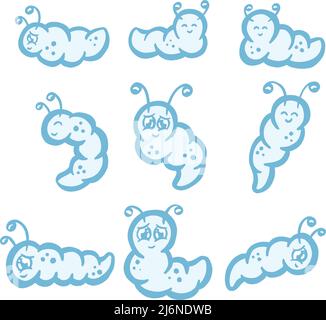Wiggly Grub Caterpillar Type Cartoon Character Illustration Stock ...