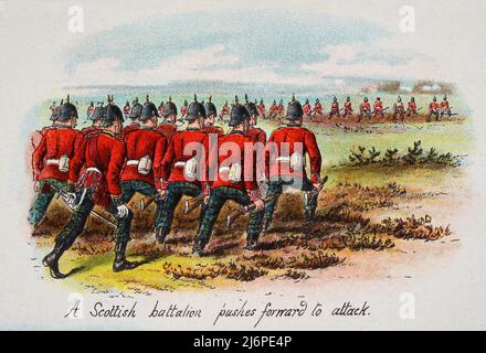 Victorian British Army, Scottish Infantry soliders on military training ...