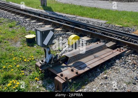 Weiche, Schmalspurbahn, Gleis, Gleise, Zunge, Zwischenschiene ...