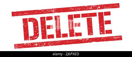 DELETE text on red grungy rectangle stamp sign Stock Photo - Alamy