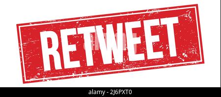 RETWEET text on red grungy rectangle stamp sign Stock Photo - Alamy