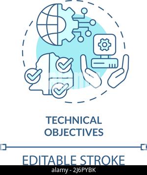 Technical objectives turquoise concept icon Stock Vector Image & Art ...