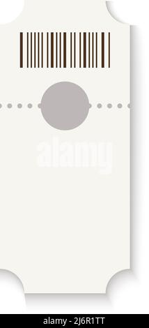 Blank ticket with barcode. Realistic mockup coupon template. Vector ...