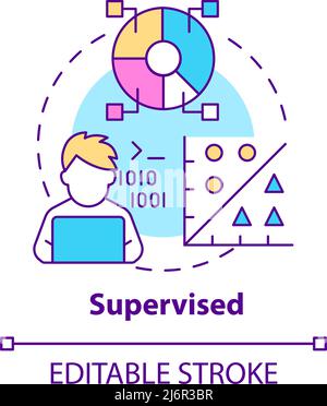 supervised machine learning color icon vector illustration Stock Vector ...