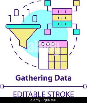 Gathering data infographic with collection analysis interpretation ...