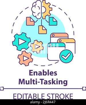 multi tasking line icon, outline symbol, vector illustration, concept ...