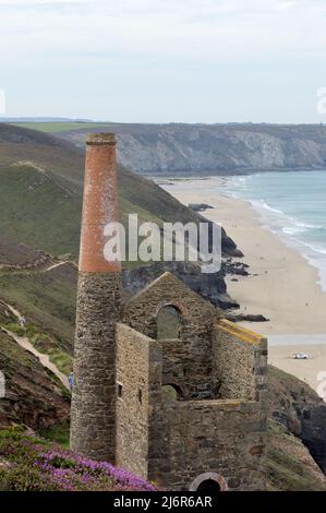 Wheal Coates, St. Agnes Bay, Cornwall - 2 July 202: views of St. Agnes ...