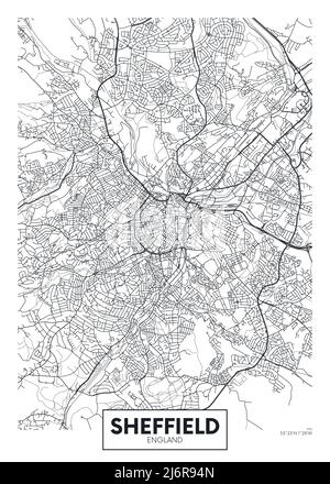 Urban city map of Sheffield. Vector illustration, Sheffield map ...