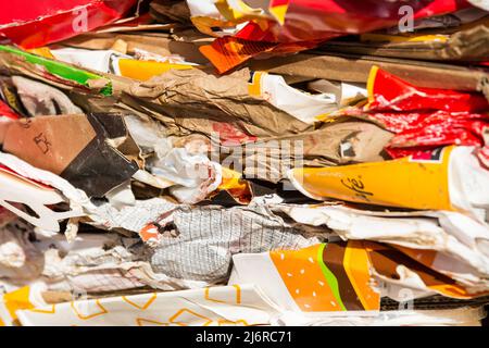 Compressed paper waste from a McDonald’s restaurant seen in Kochlice ...