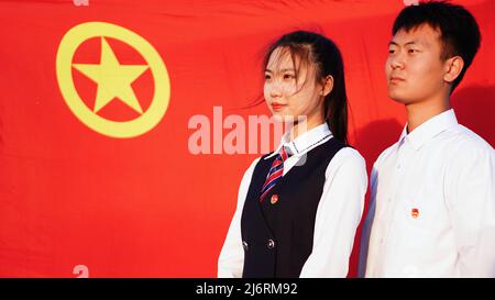 DEZHOU, CHINA - MAY 3, 2022 - Students of Dezhou University in Shandong ...