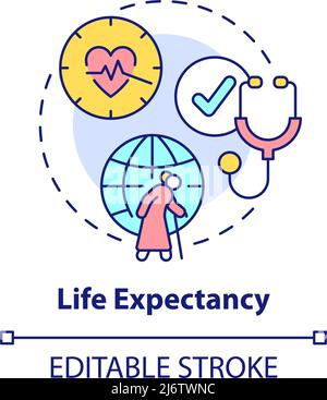 life expectancy line icon vector illustration Stock Vector Image & Art ...