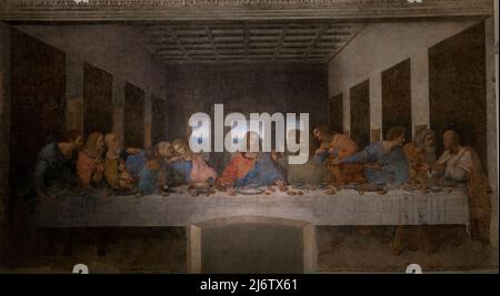 Painting The Last Supper in a museum, Musee Du Louvre, Paris, France ...
