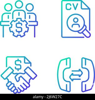 Business operations linear icons set. Efficiency, Optimization ...