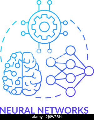 Neural networks linear icon. Thin line illustration. Human brain contour symbol. Artificial ...