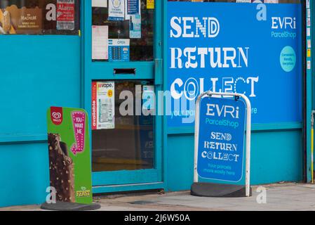 Evri Parcel Shop in Westcliff on Sea, Essex, UK. EvRi, is the new brand ...