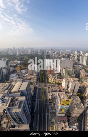 Lima, Peru - 03th Apr 2022: Aerial view of Avenida Arequipa and Avenida ...