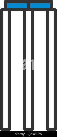 Cricket Wicket Icon. Editable Bold Outline With Color Fill Design ...