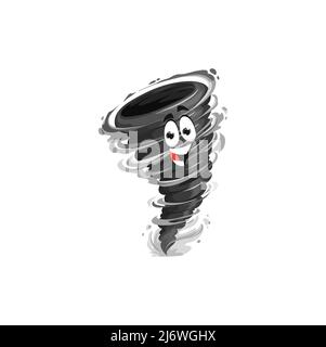 Cartoon tornado character, funny vector storm, isolated weather ...